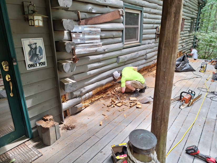 Rotten Log Replacement in Blue Ridge, GA | Peak Log Home Restoration